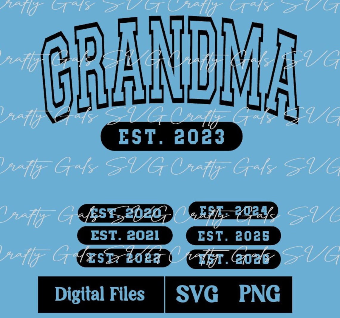 Grandma Est.year SVG, Grandparent Design, Grandma Est. Svg, Grandma Svg ...