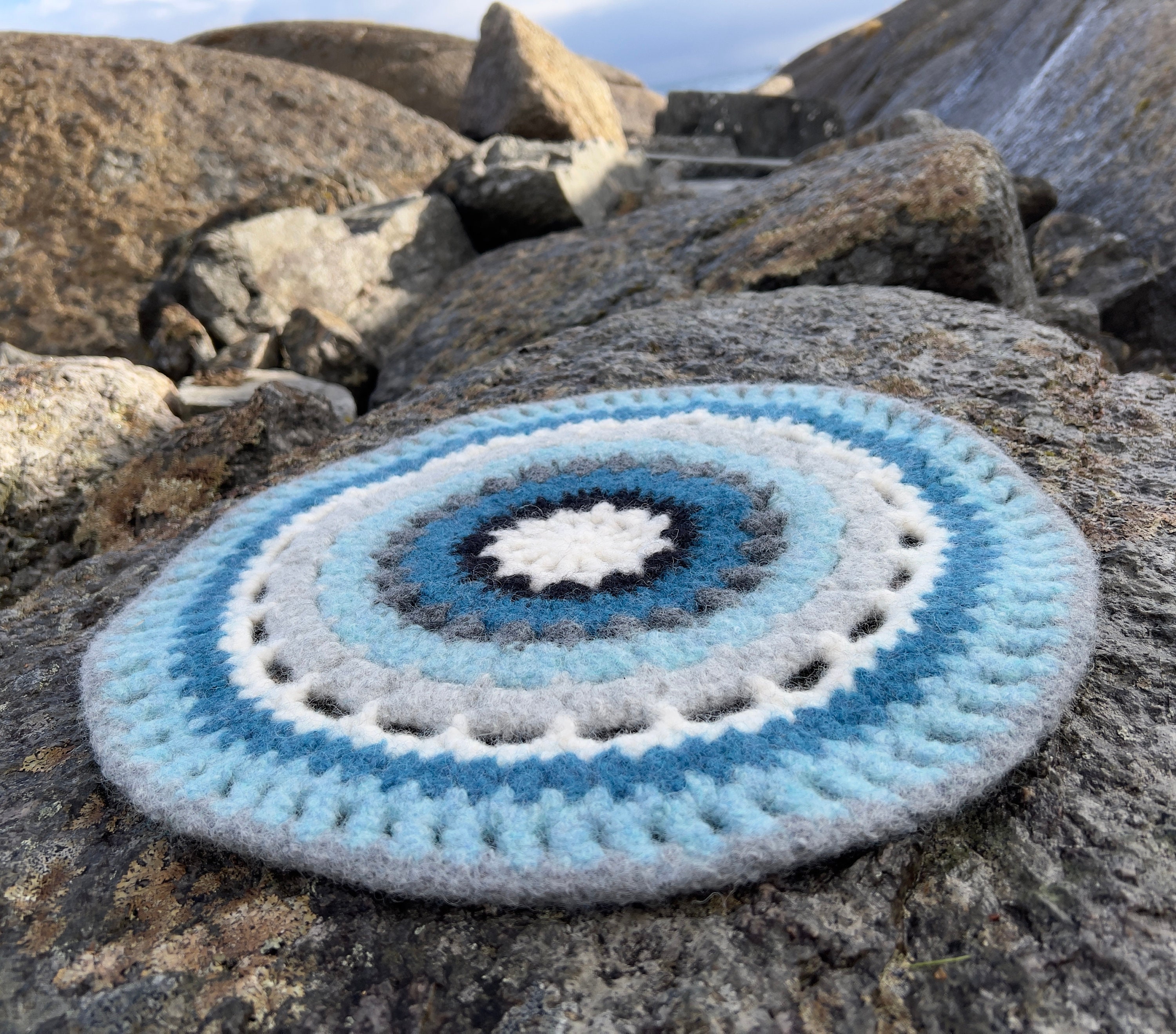 Wool Seat Cushion, Floor Seating, Bench Seat Pad, Crochet Seat Mat ...