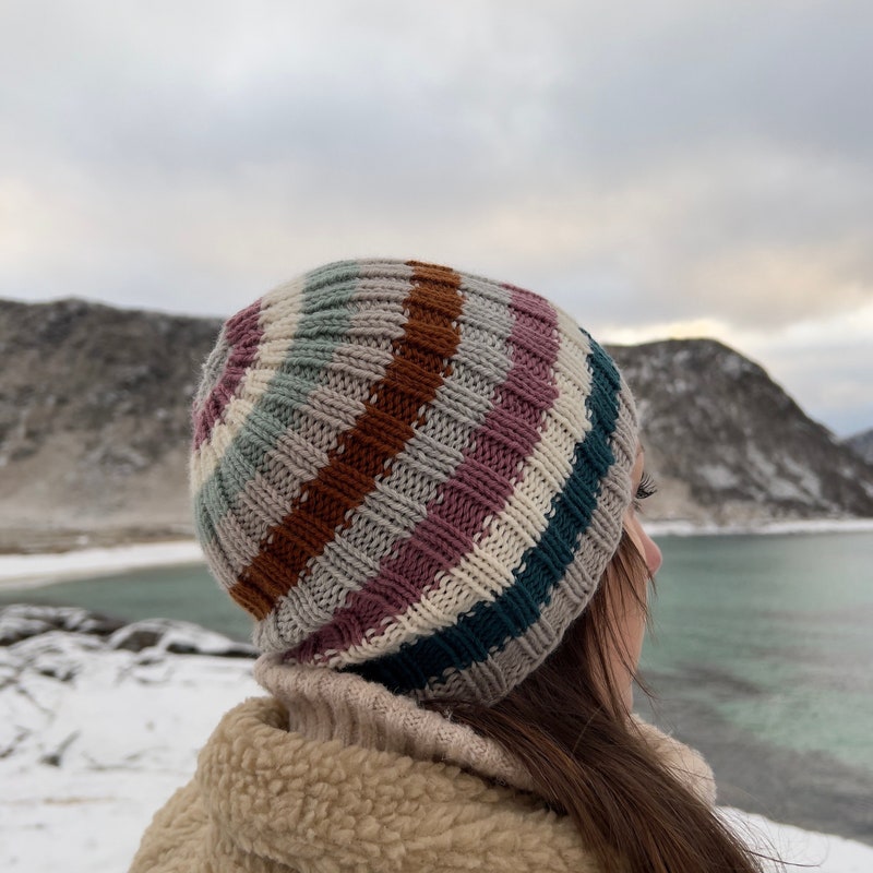 Striped Knit Hat - Etsy