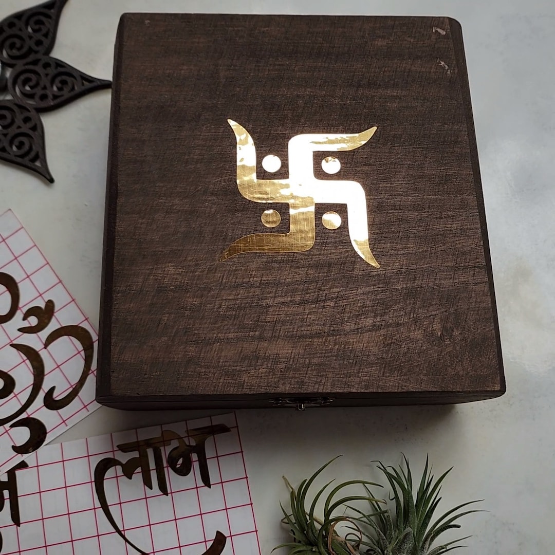 Diwali Pooja, Gold Vinyl Stickers Swastik, Ganesha, Shubh Labh, Om ...