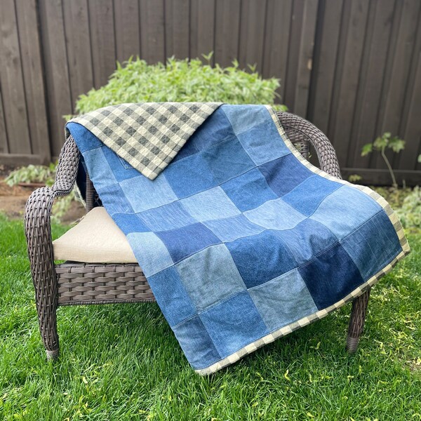 Denim Blanket - Etsy