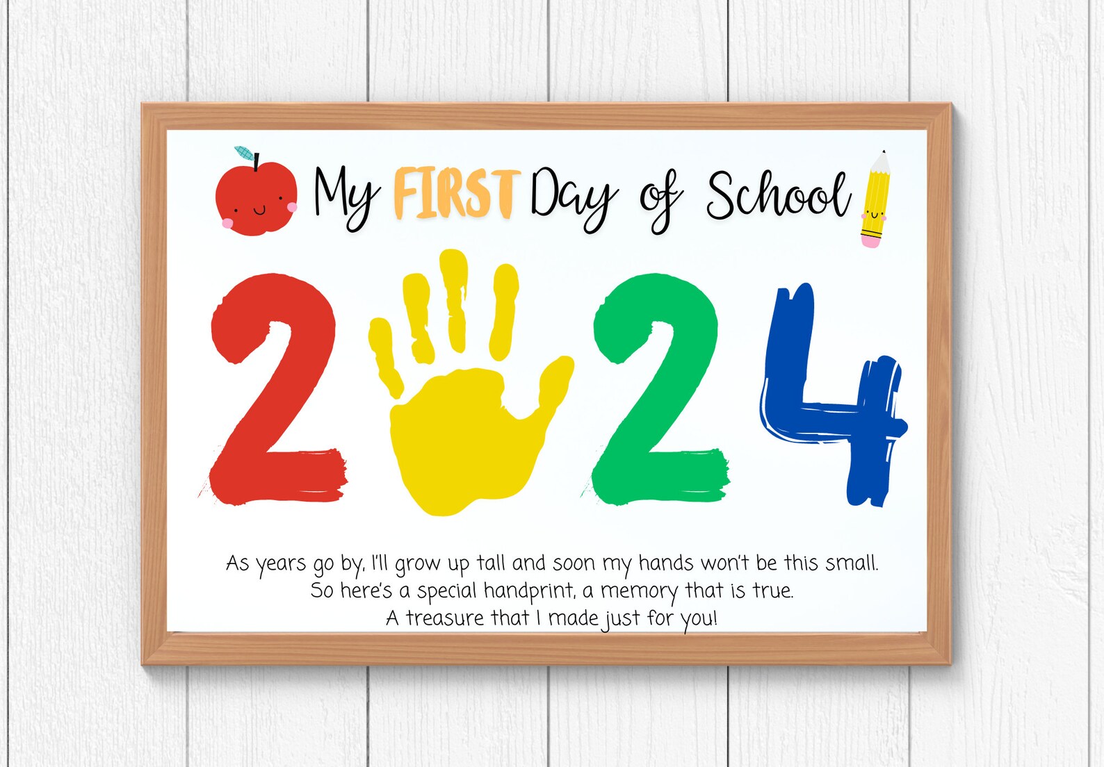 First Day of School/back to School Handprint Digital Print - Etsy
