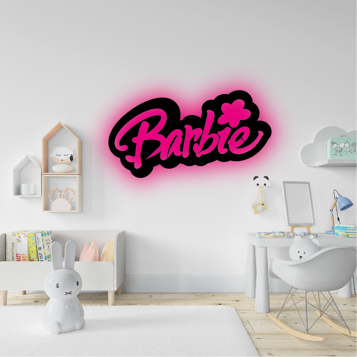 Barbie Led Sign Lighted Wall Decor Led Light Frame Lighted Barbie Decor ...