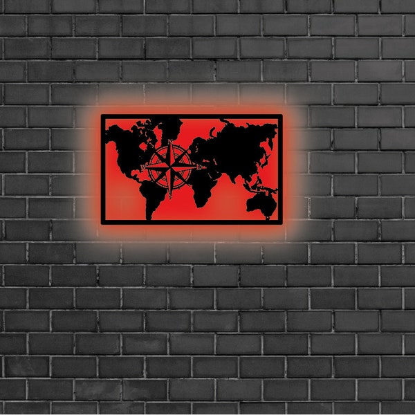 Led Illuminated Map - Etsy