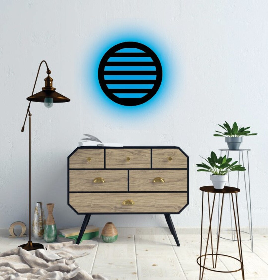 Round Linear Led Sign Lighted Wall Decor Led Light Frame RGB - Etsy