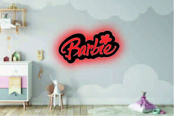 Barbie Led Sign Lighted Wall Decor Led Light Frame Lighted Barbie Decor ...