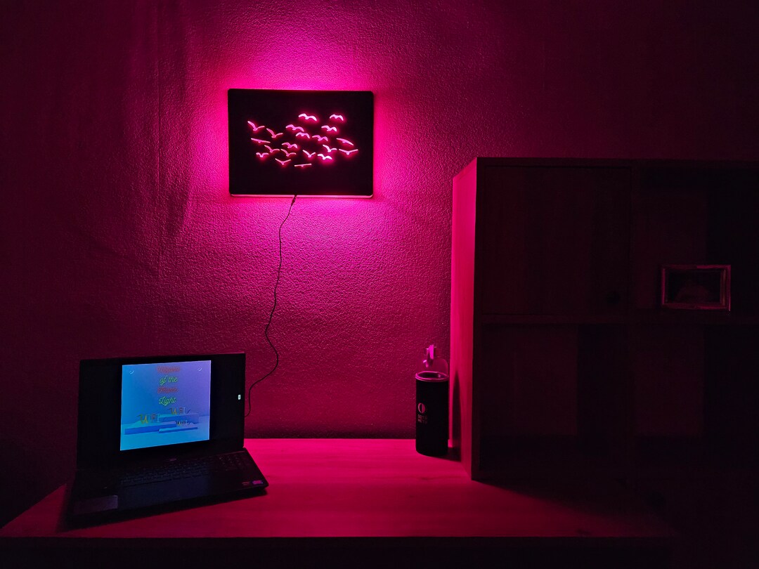 Birds Led Sign Lighted Animal Wall Decor Led Light Frame Wall - Etsy