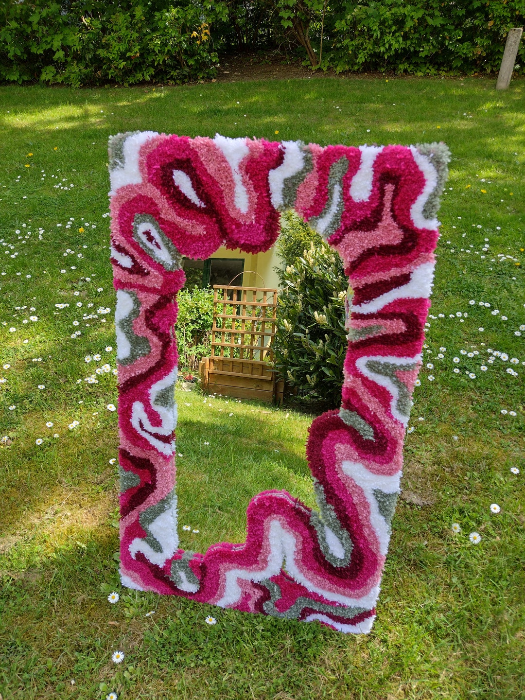 Handmade Tufting Gun Mirror Rug Mirror Tufted Rug Mirror - Etsy