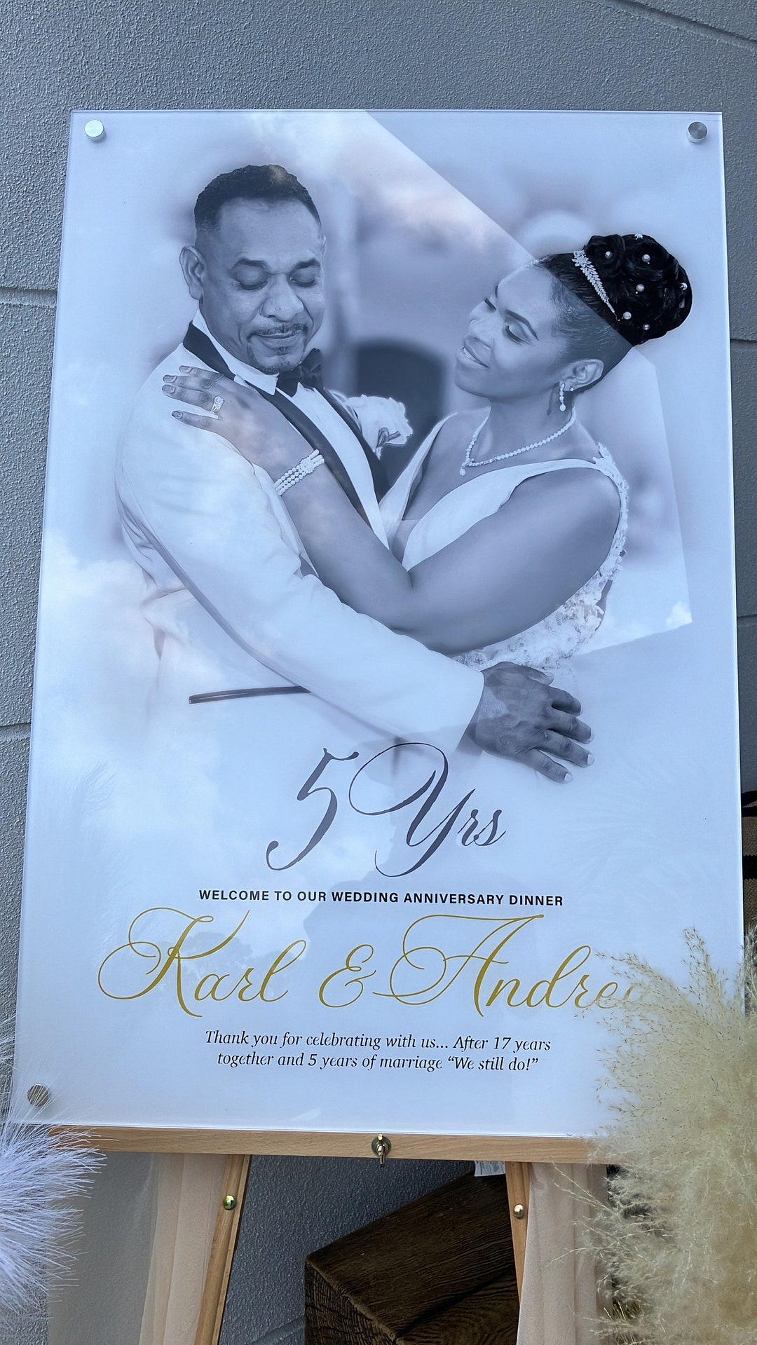 5 Yrs Wedding Anniversary Welcome Board - Etsy