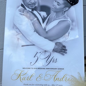 5 Yrs Wedding Anniversary Welcome Board - Etsy