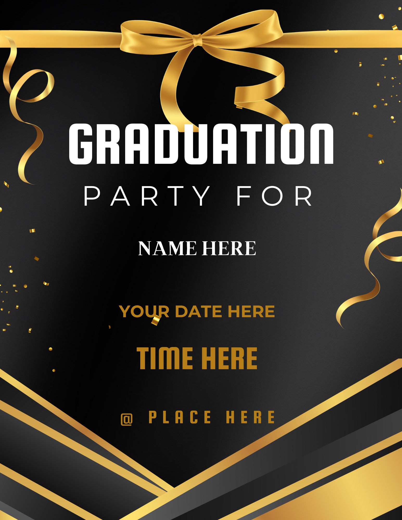 Graduation Invitation, 2024 Congrats Grad Digital Download Editable ...