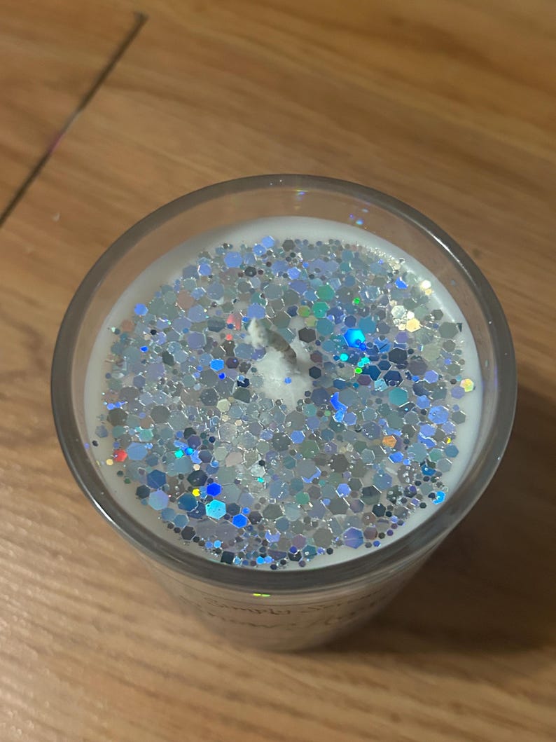 Vanilla Scented Snow Angel Candle With Sparkly Biodegradable Resin - Etsy