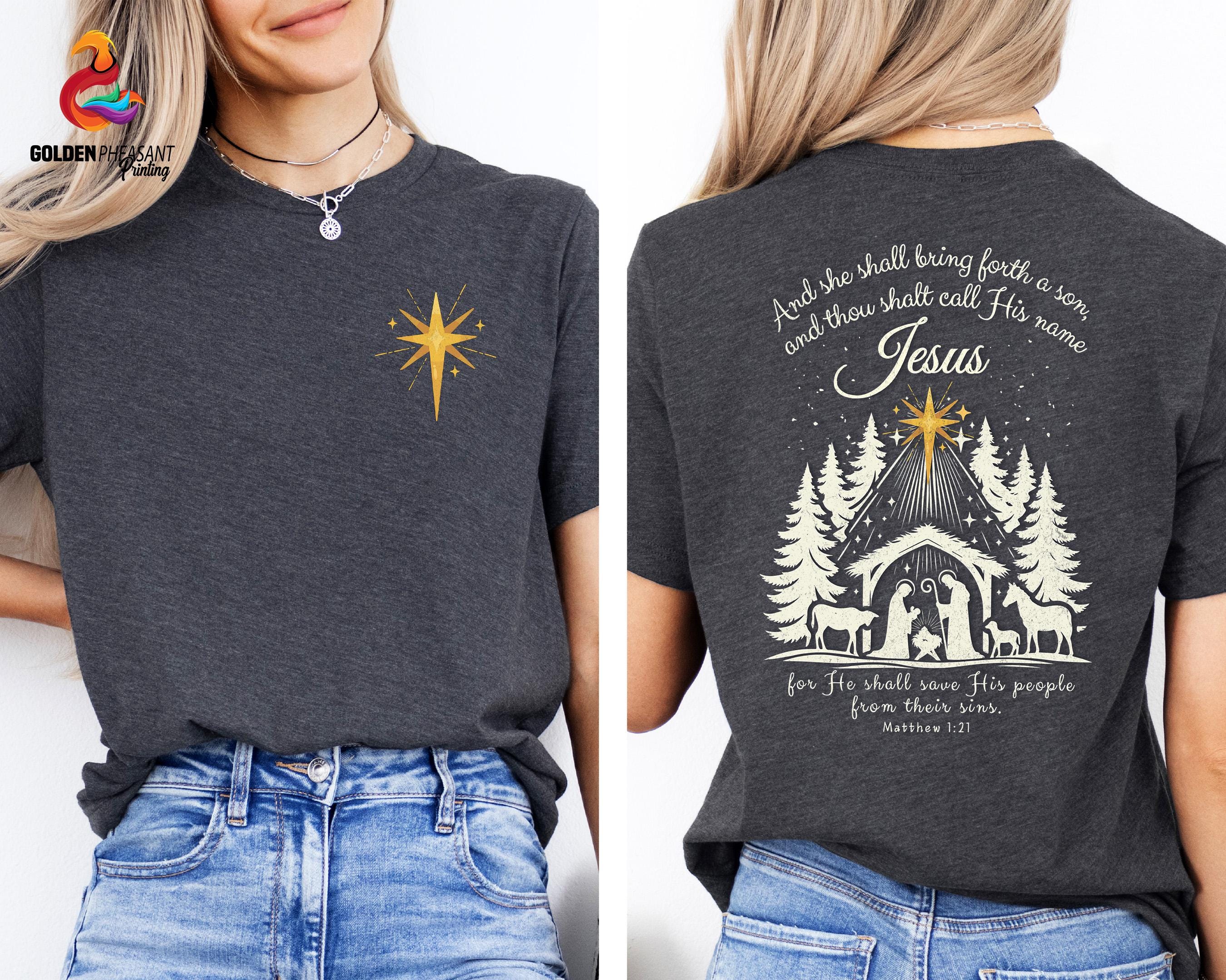 Nativity Scene Shirt, Jesus Shirt, Christian Woman Sweatshirt, True ...