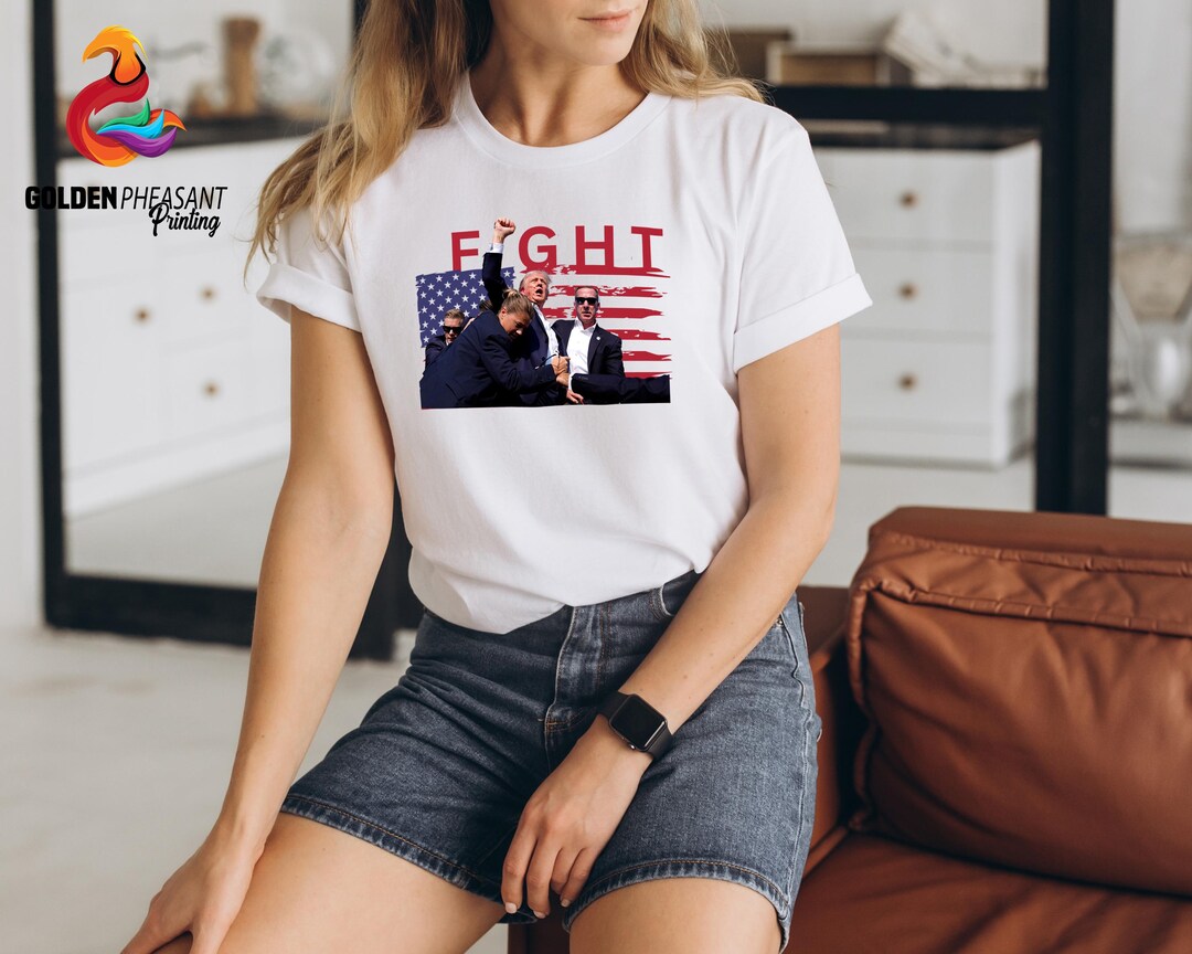 Fight Trump Shirt, Trump Assassination T-shirt, Donald Trump Shooting ...