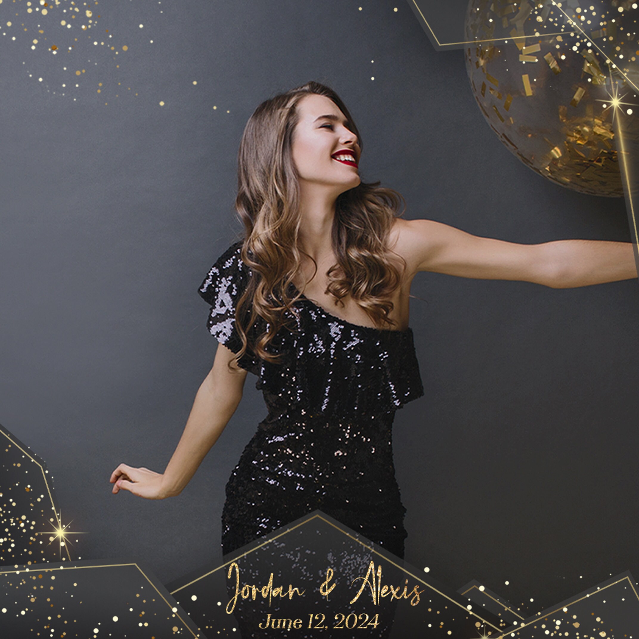 Gold and Black 360 Photo Booth Overlay. Wedding 360 Booth Template. 360 ...