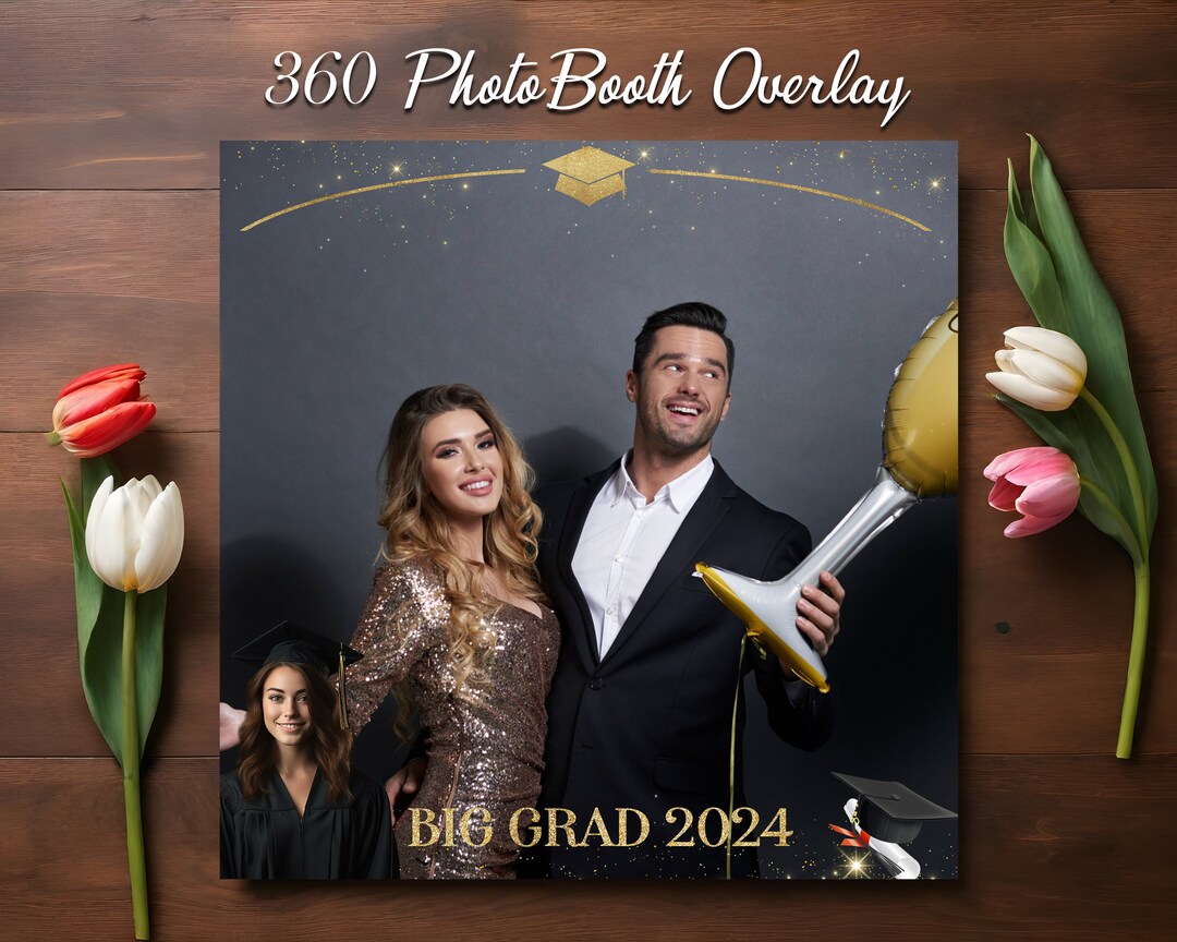 Golden Sparkle Graduation 360 Photo Booth Overlay (digital Download) - Etsy