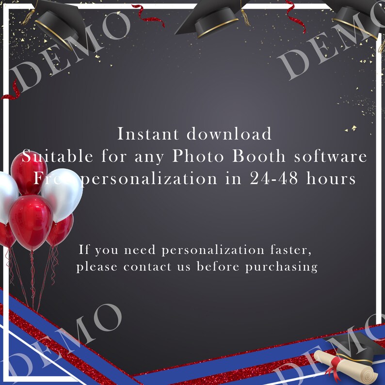 Graduation 360 Photo Booth Overlay With Golden Sparkle. Golden Frame ...