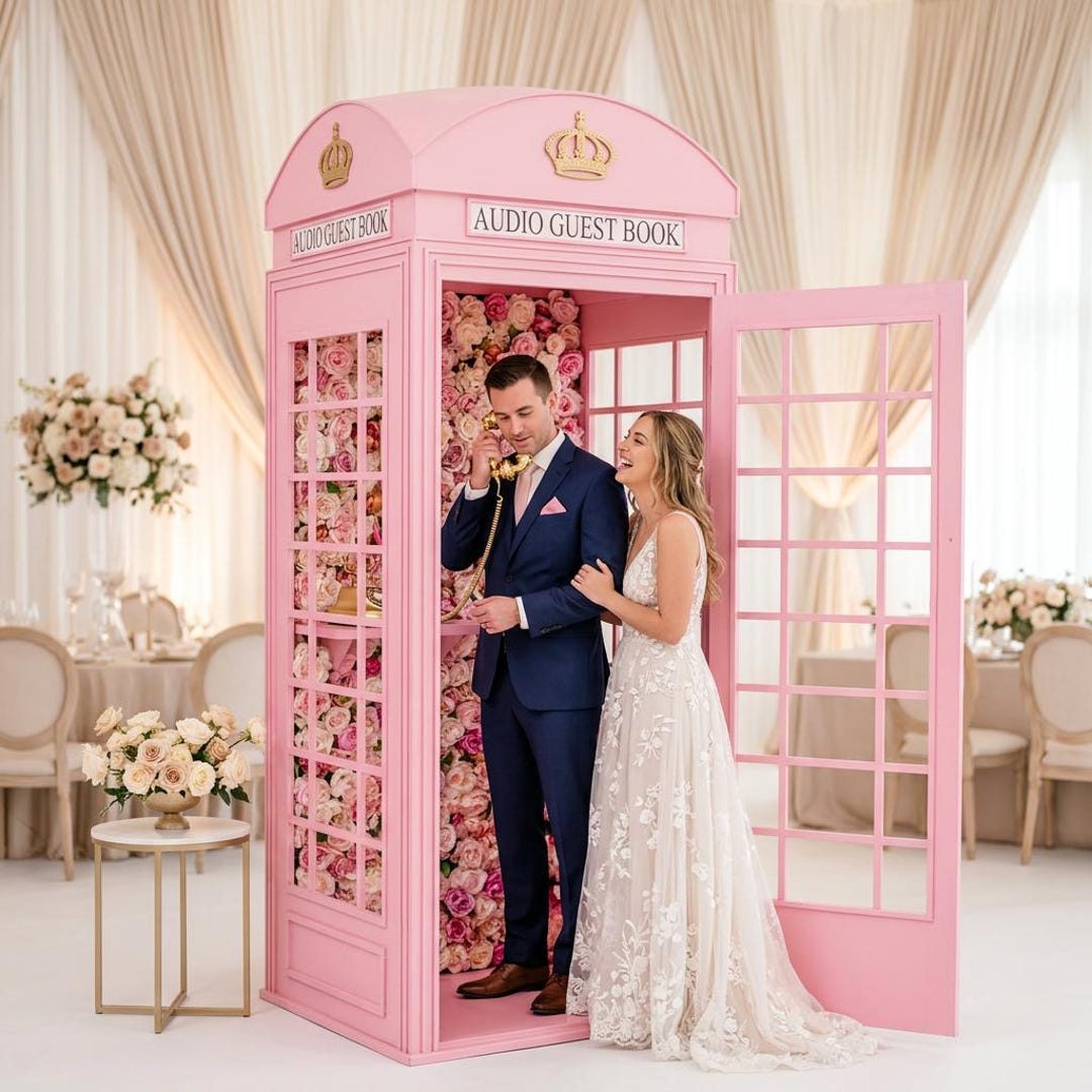 London Phone Booth for Audio Guest Book, British Red Wedding Decor and ...