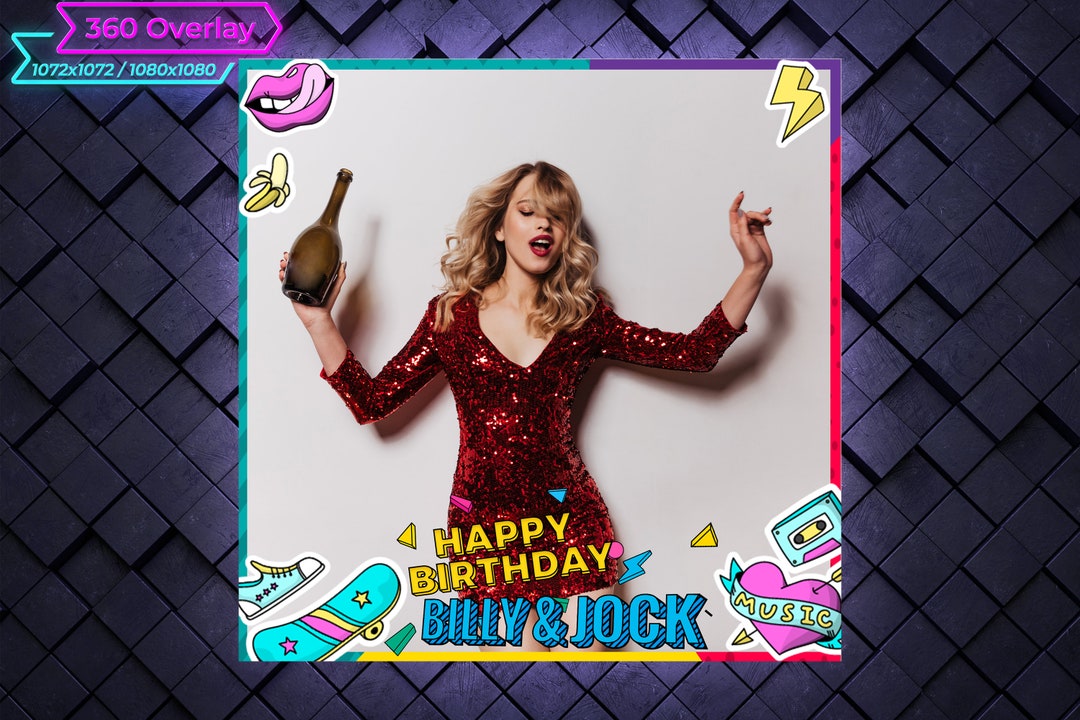 90s Retro Party 360 Photo Booth Overlay. 90s Hip Hop 360 Video Booth ...