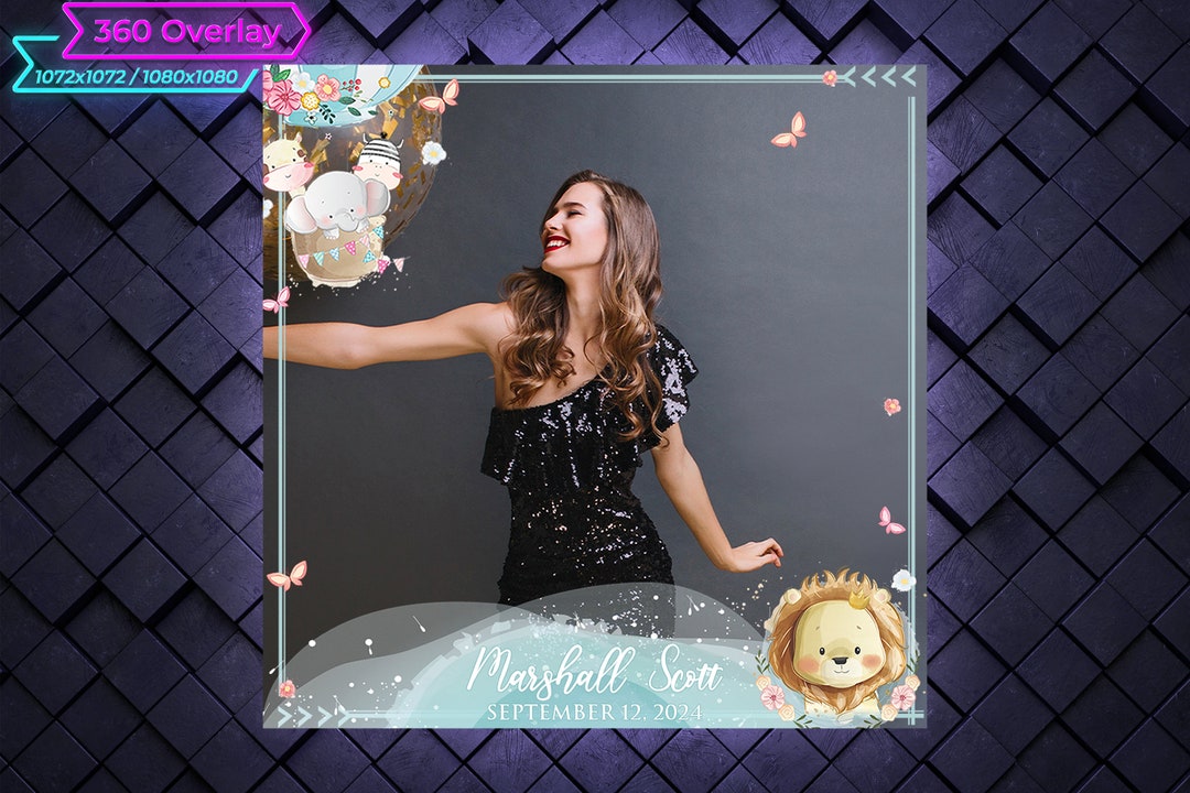 Baby Shower 360 Photo Booth Overlay. 360 Overlay for Boy Baby Birthday ...