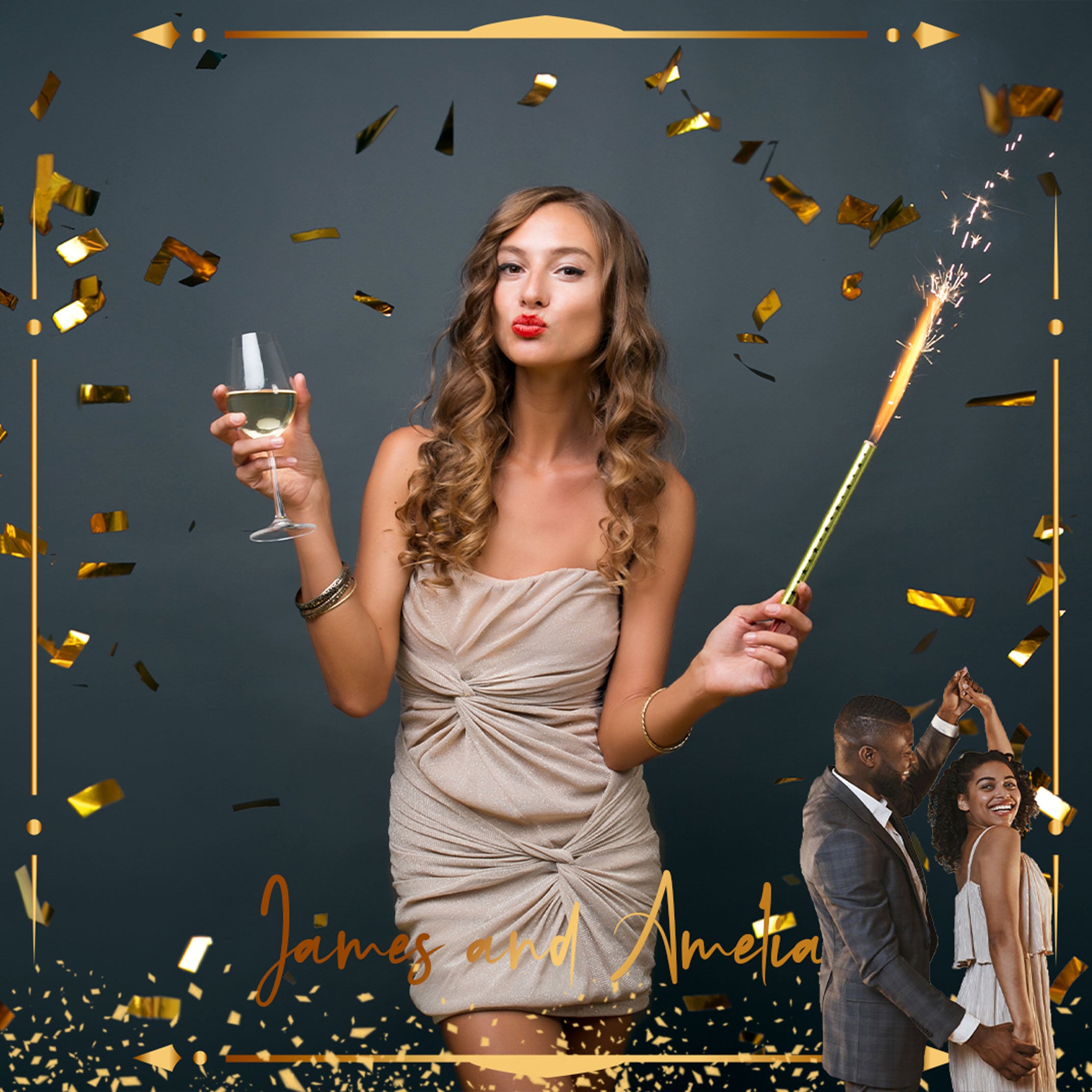 Golden Elegant 360 Photo Booth Overlay. Wedding 360 Booth Template. 360 ...