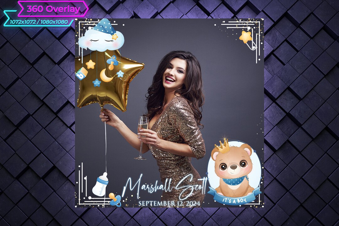 Baby Shower 360 Photo Booth Overlay. Baby Shower 360 Booth Template ...
