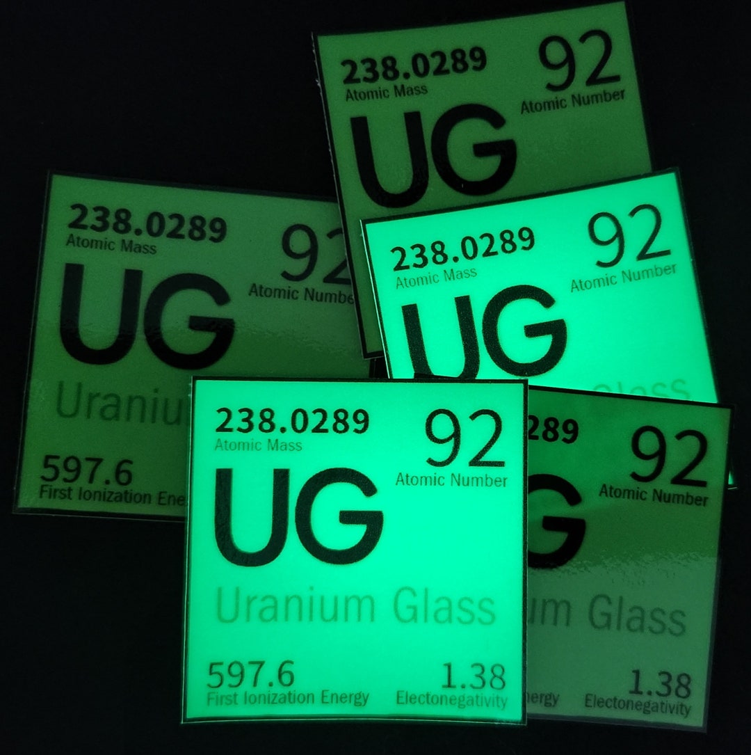 Glowing Uranium Glass Periodic Sticker - Etsy