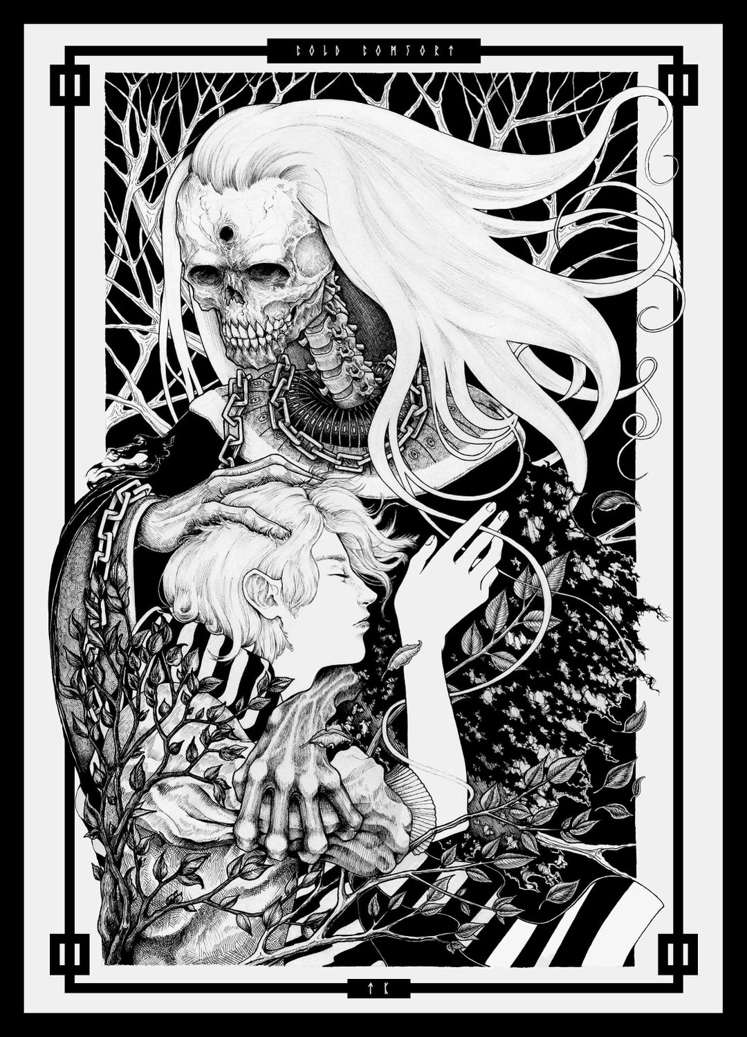Cold Comfort Printable Artwork Line Black and White - Etsy