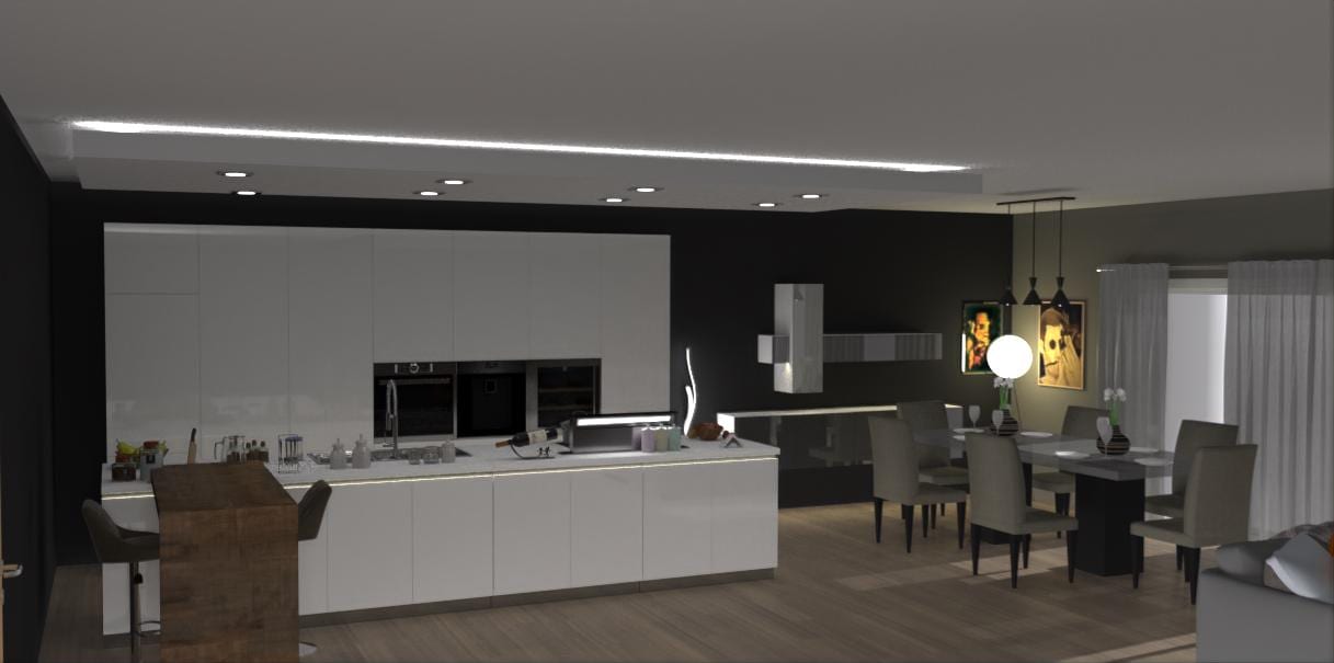 Kitchen Interior Design,kitchen Design, 3D Render, Modern House Plan ...