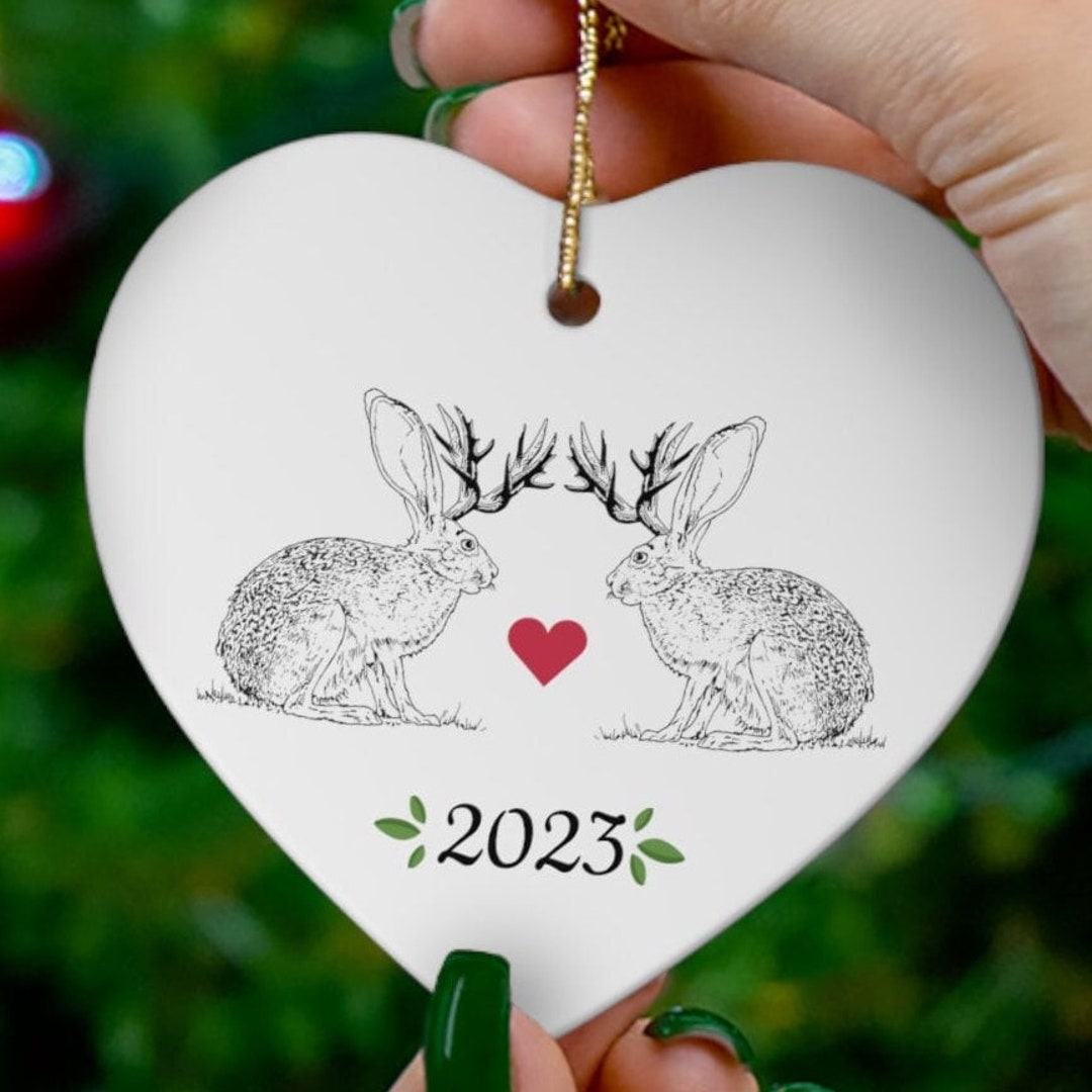 Jackalope Couple Bear Moose Howling Wolf Ceramic Ornaments - Etsy