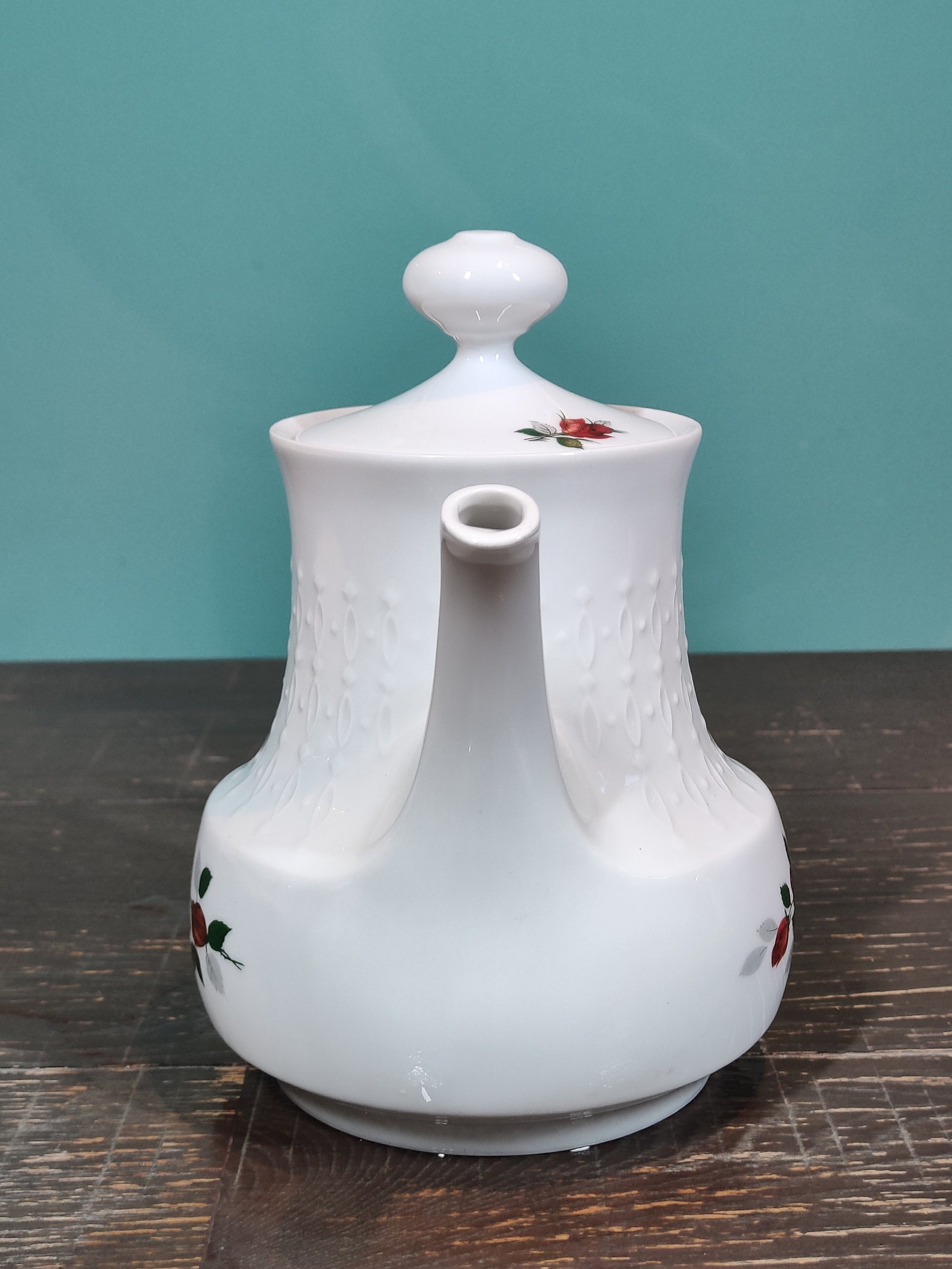 Vintage Porcelain Teapot With Red Roses Made by Mitterteich Bavaria ...