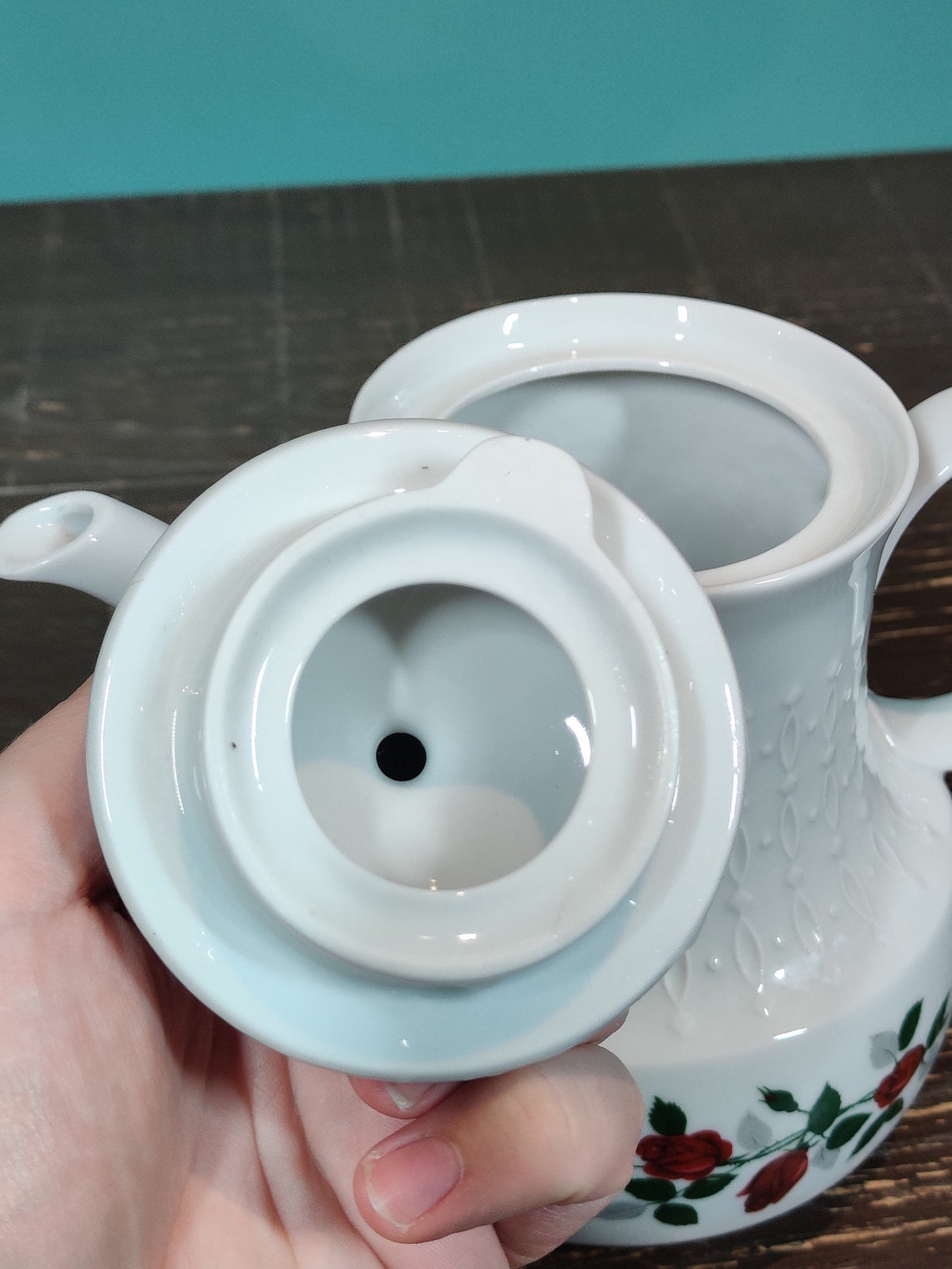 Vintage Porcelain Teapot With Red Roses Made by Mitterteich Bavaria ...