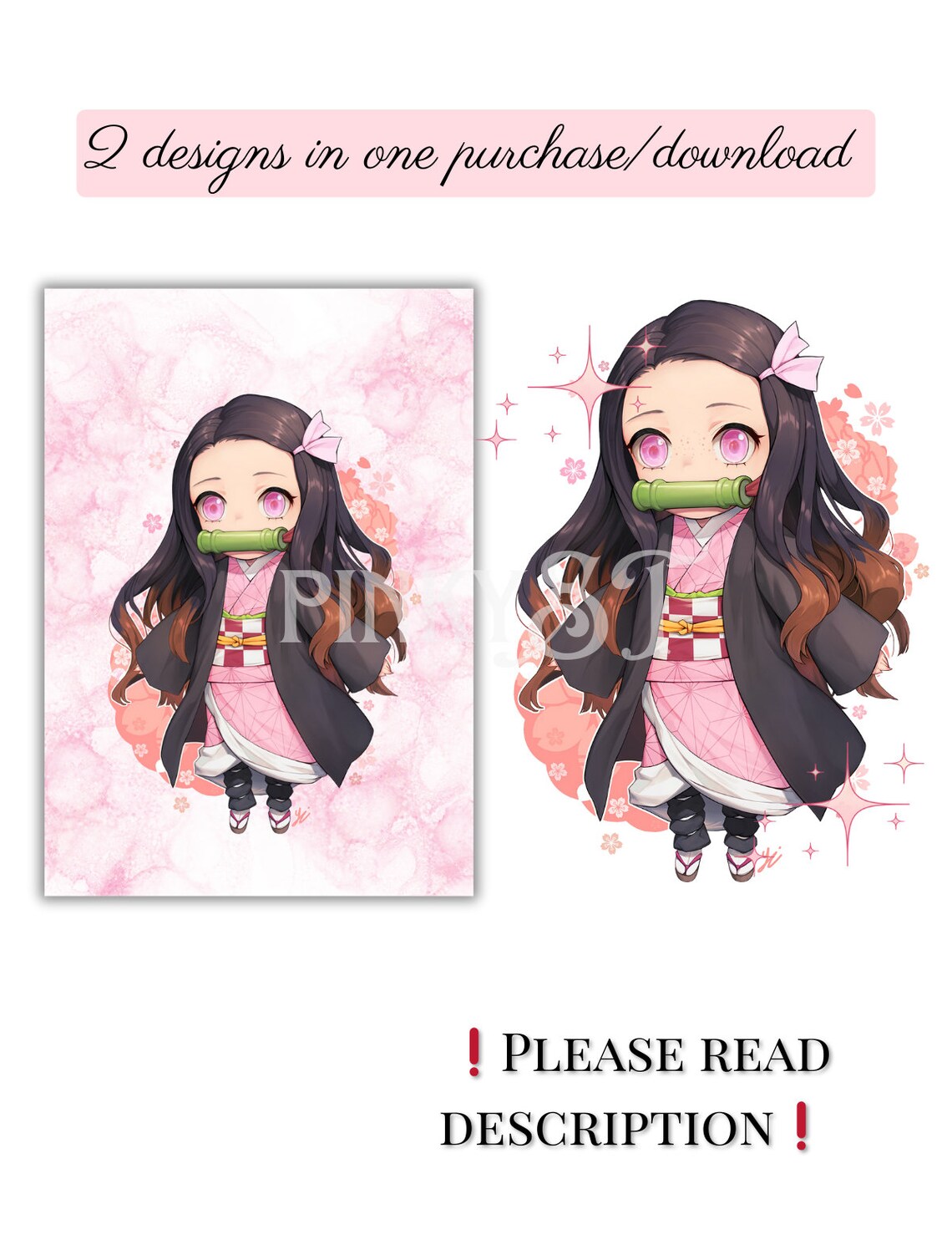 2 Anime Png Sublimation Designs, Nezuko Kamado Design, Anime Gift ...