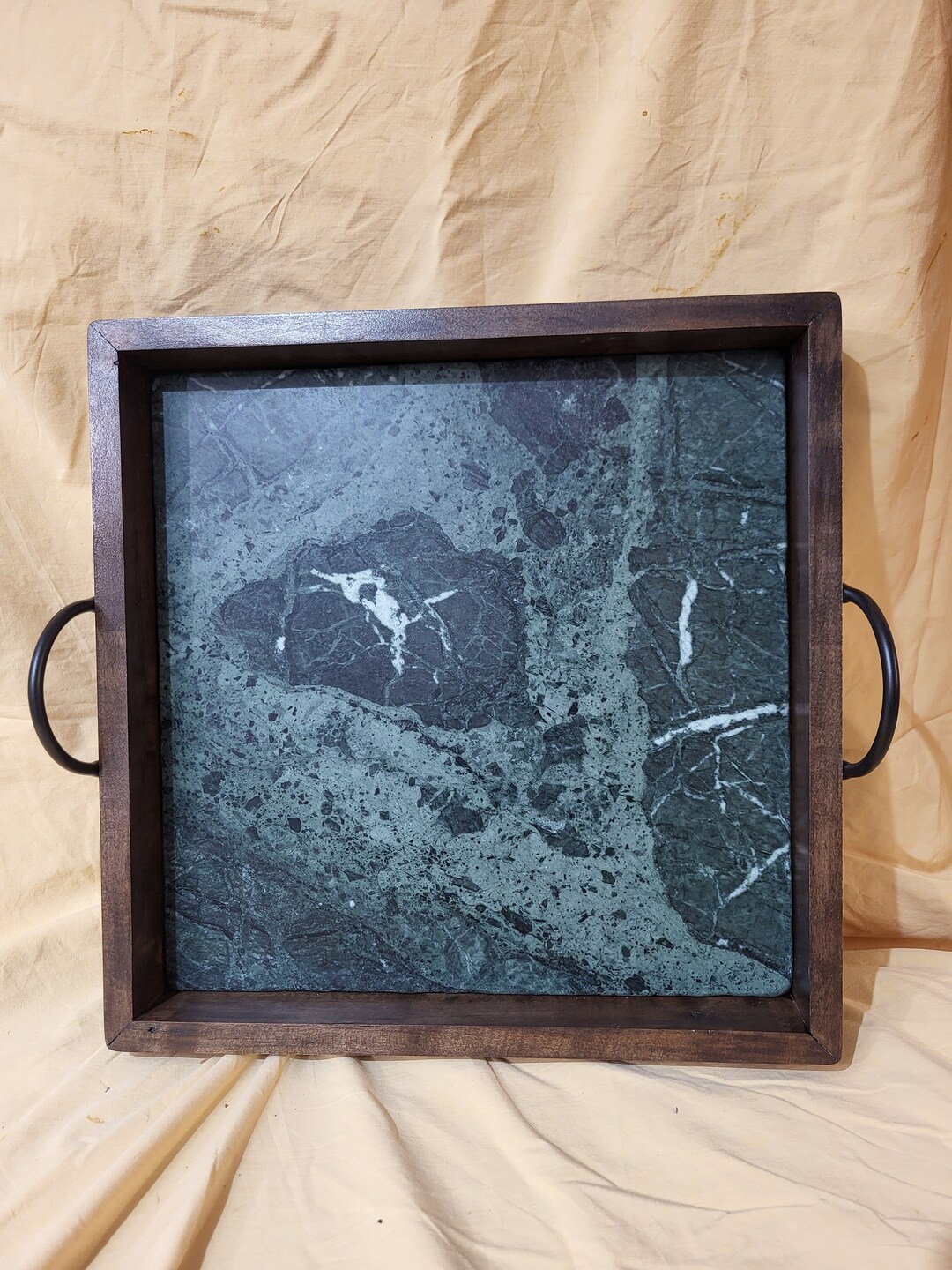 Marble and Wood Serving Tray - Etsy