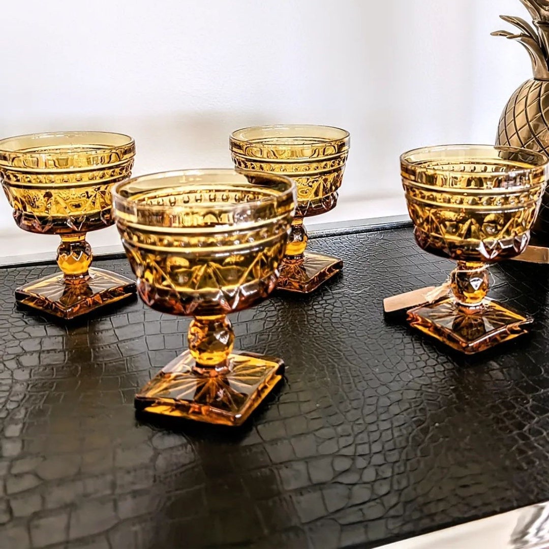 Amber Goblets, Set of 4 - Etsy