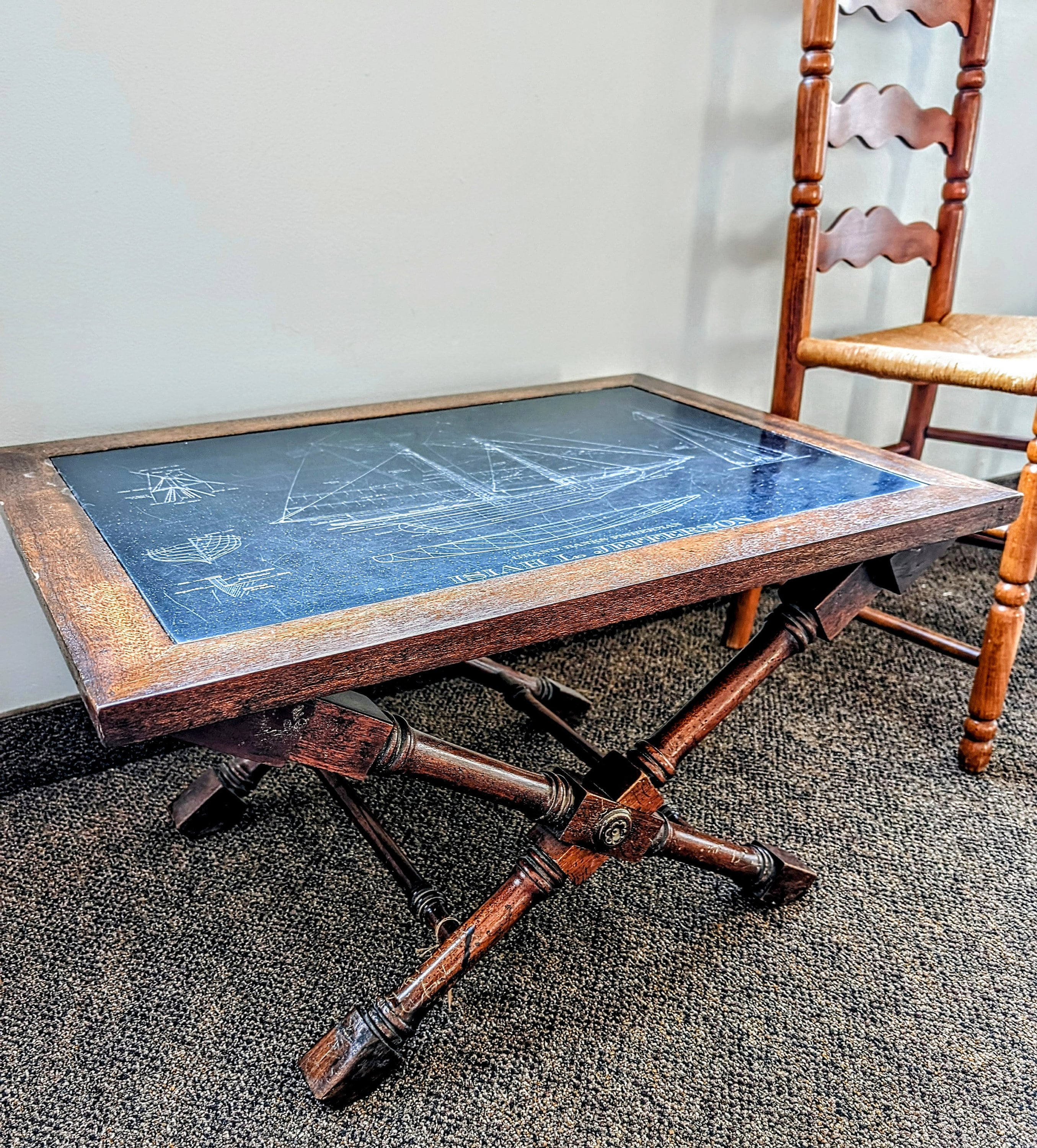 Vintage Slate Top Nautical Coffee Table - Etsy