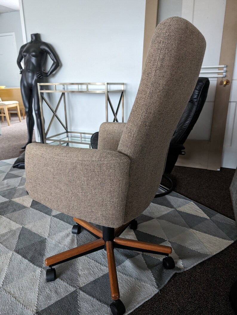 Vintage Chromcraft MCM Tweed Office Chair - Etsy