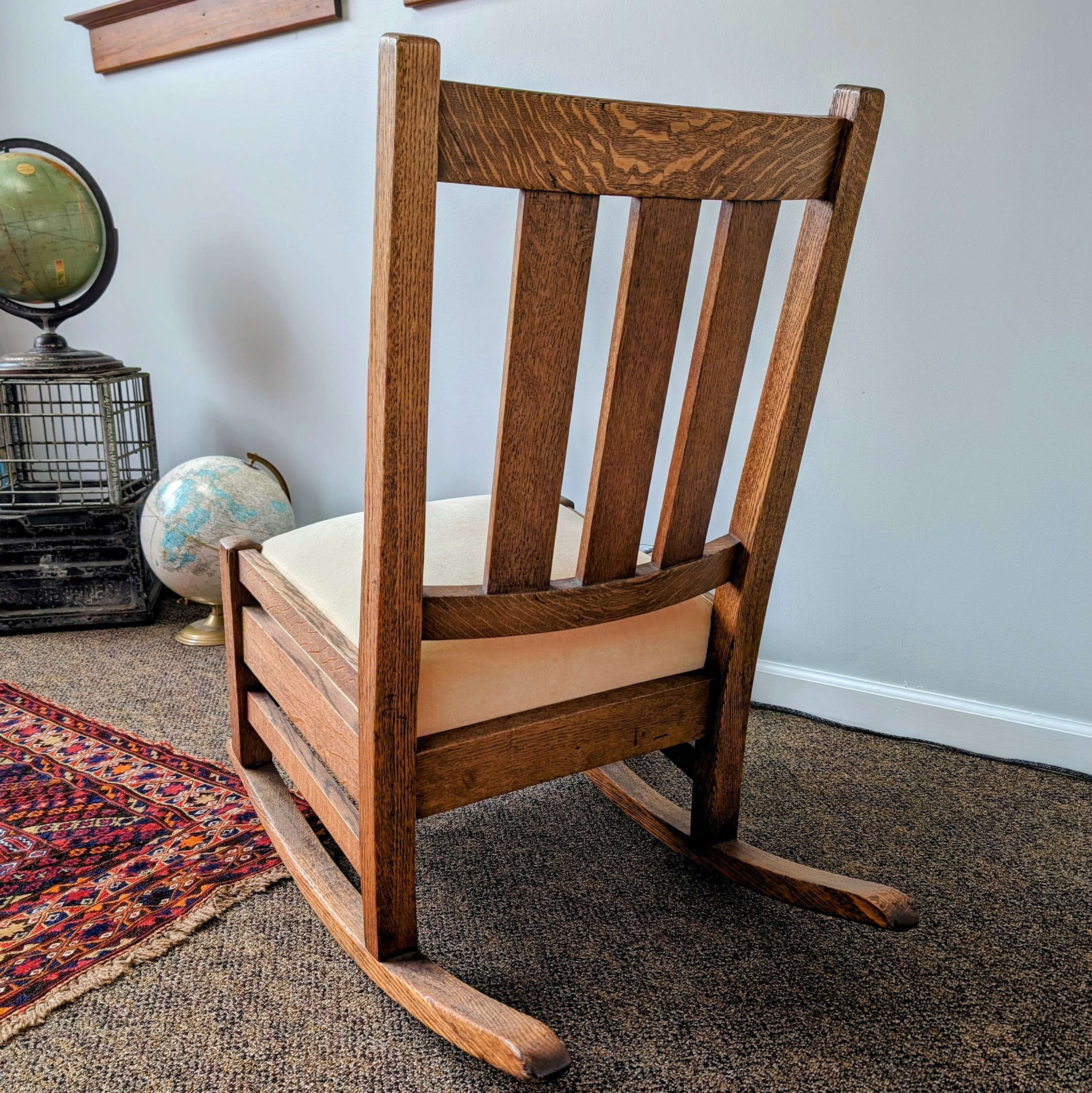 Vintage Mission Style Oak Rocking Chair - Etsy