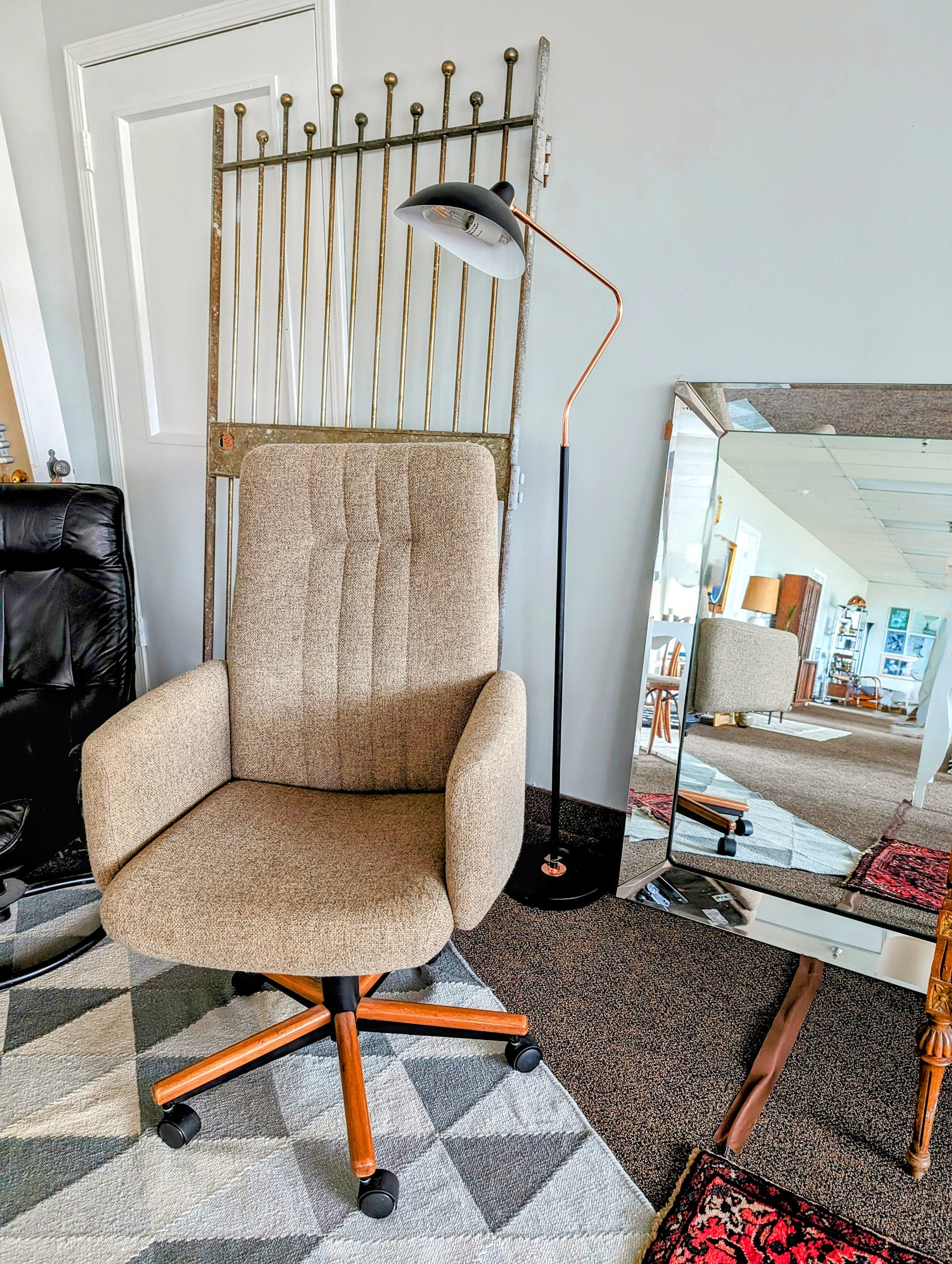 Vintage Chromcraft MCM Tweed Office Chair - Etsy