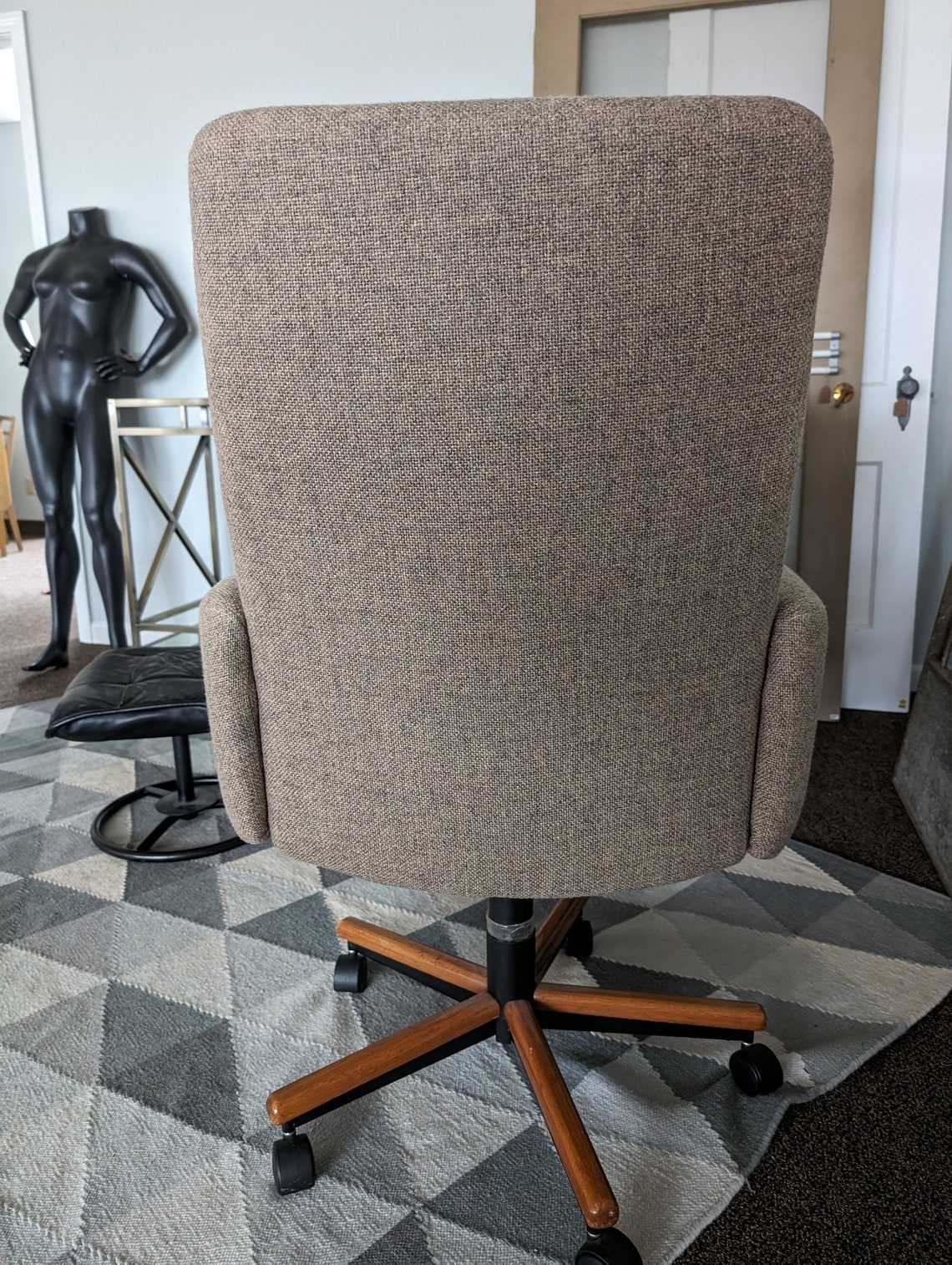 Vintage Chromcraft MCM Tweed Office Chair - Etsy