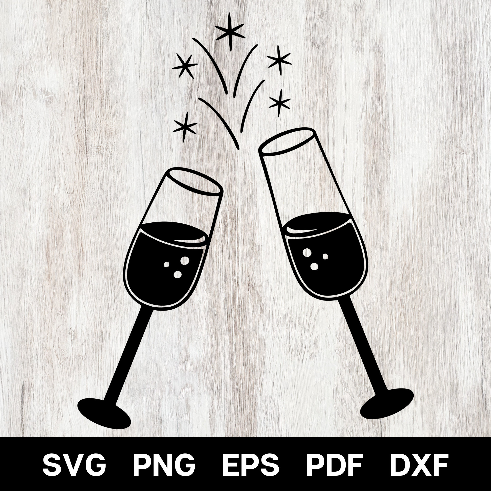 Wine Glasses Svg, Clinkng Wine Glasses Svg, Champagne Glasses Svg, Wine ...