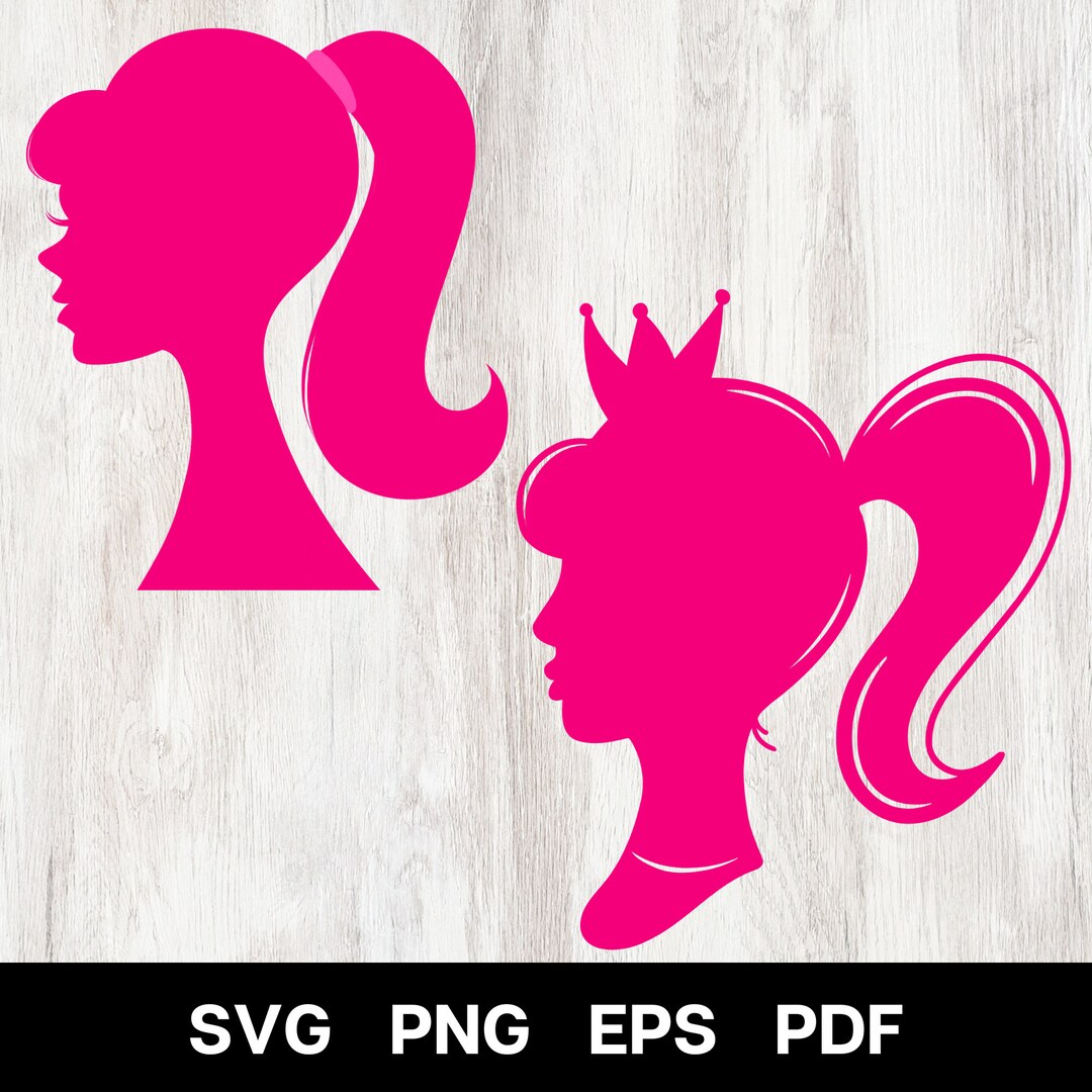 Doll Head Svg, Barbi Svg, Barbie Head Svg, Doll Silhouette, Ponytail ...