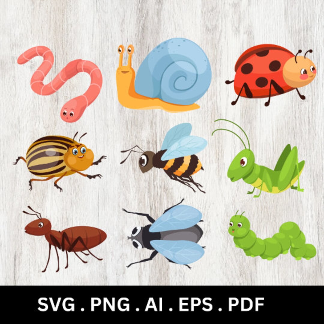 Insecto svg, Ladybug svg, Cute Bugs svg Bundle, Insect Clipart, Spring ...