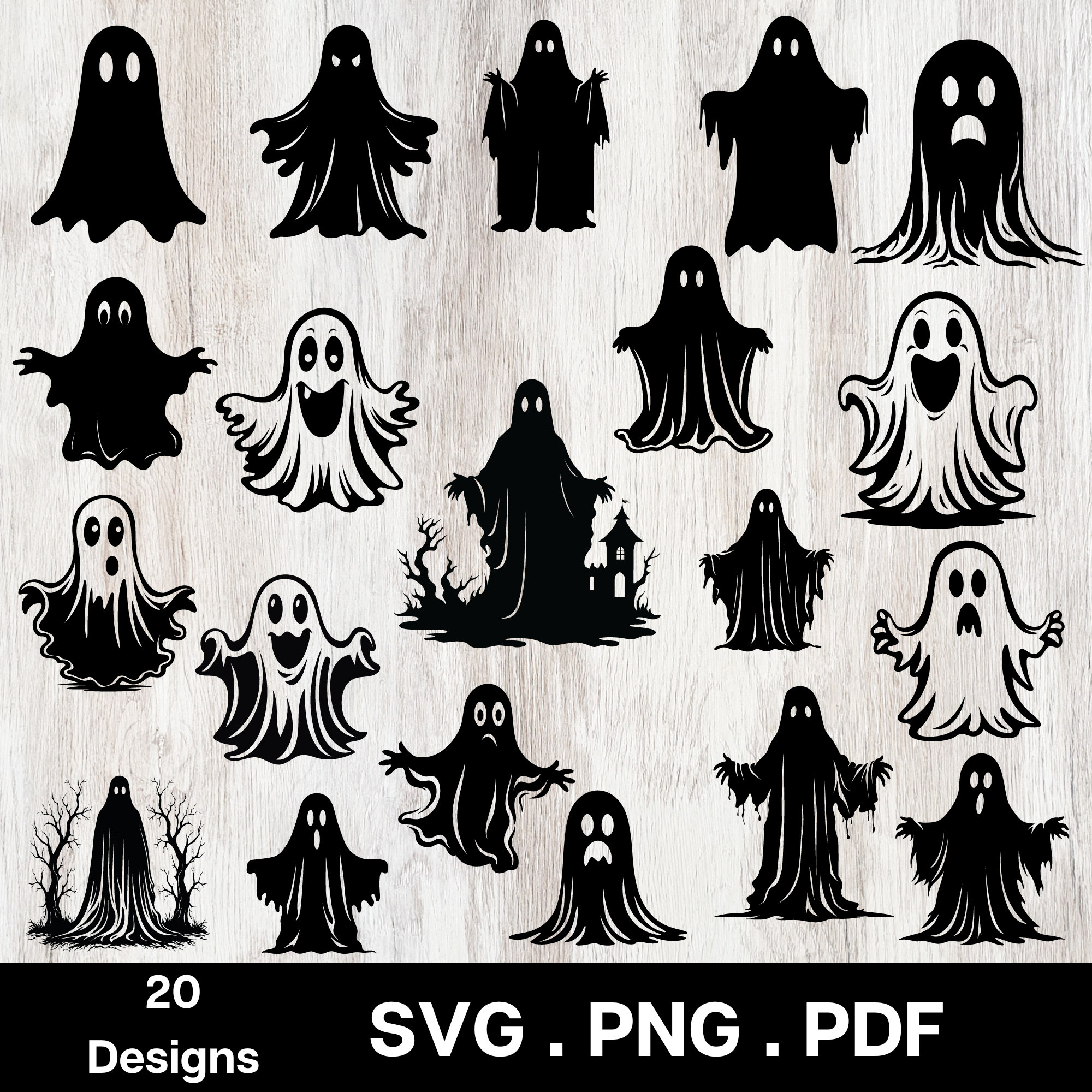 Ghost Svg Bundle Halloween Ghost Svg Ghost Clipart Ghost - Etsy