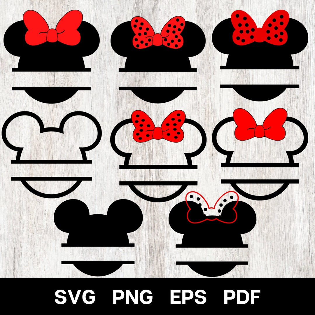 Minnie Split Monogram Svg, Minnie Mouse Svg, Minnie Head Svg, Minnie ...