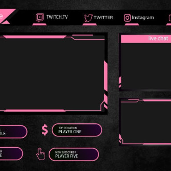 Pink Twitch Overlay - Etsy