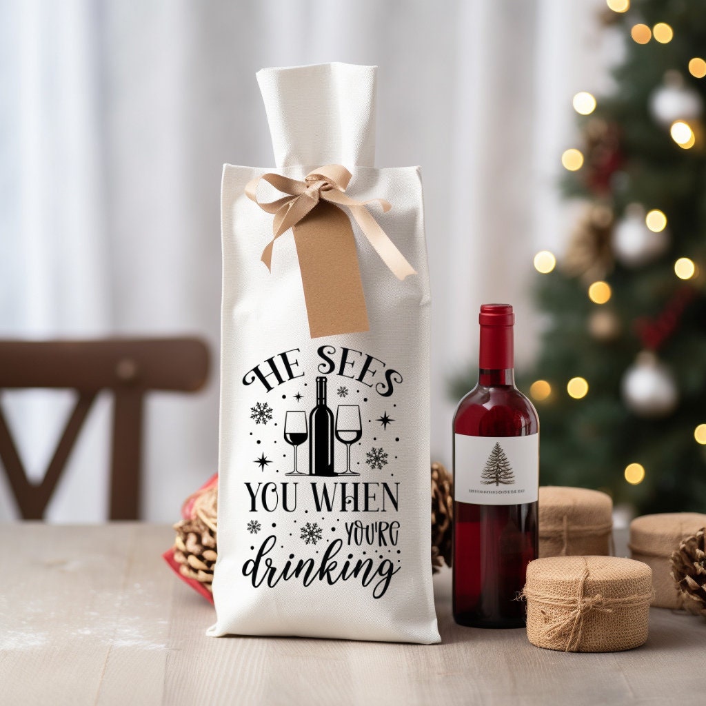 Christmas Wine Bag Svg Bundle Wine Bag Svg Wine Glass Svg Christmas