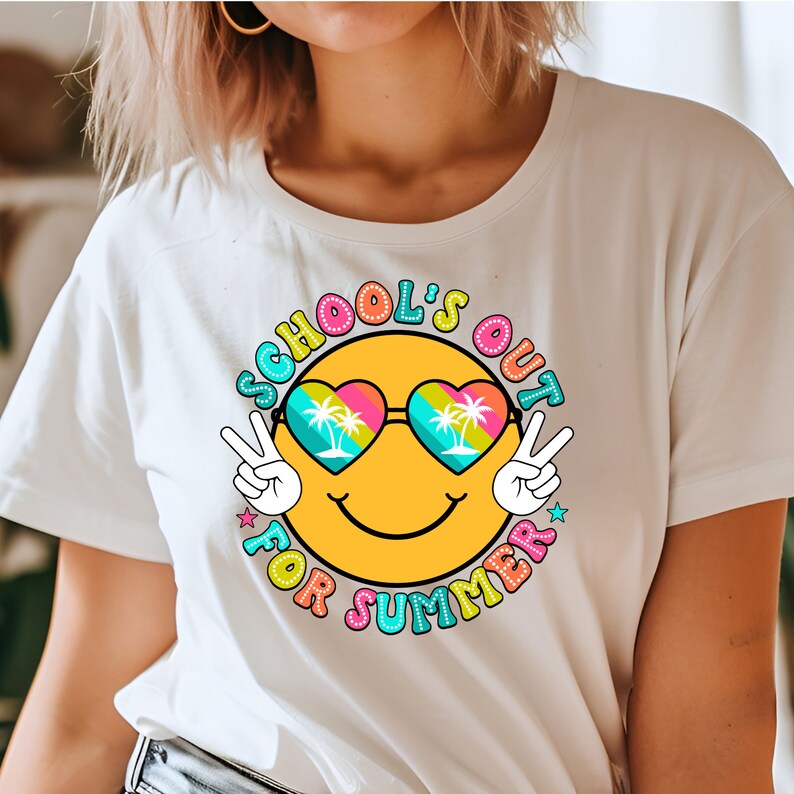 Schools Out for Summer Png, Smiley Summer Teacher Png, Last Day of ...