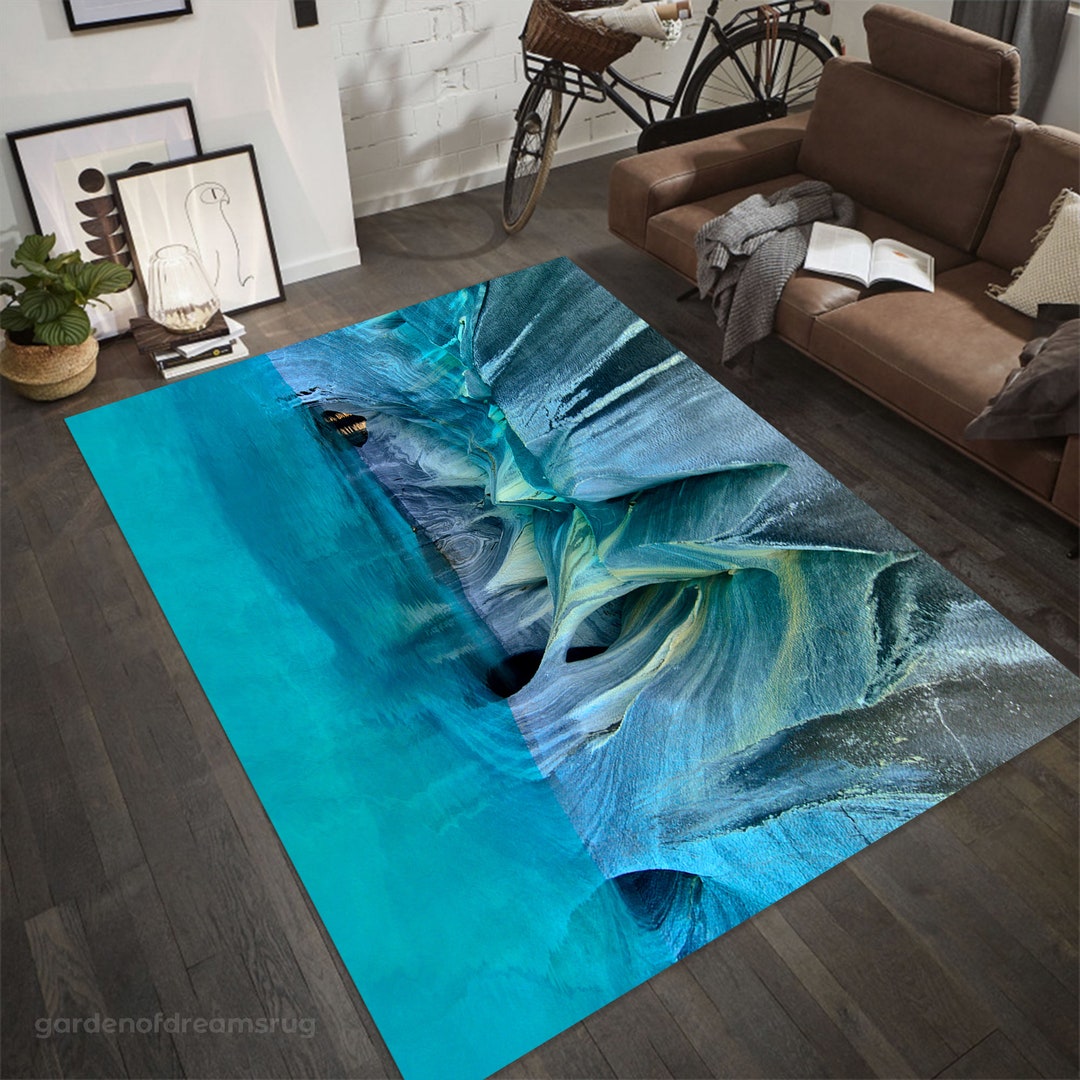 Marble Rug, Marble Cave Art Rug, Water Rug, Nature Themed Rug, Gift Rug ...