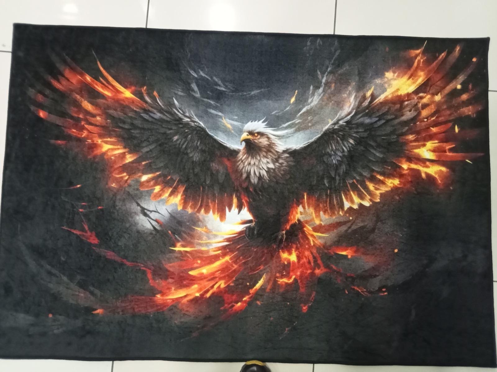 Phoenix Area Rug: Firebird Myth Design, Non-slip Polyester Carpet - Etsy